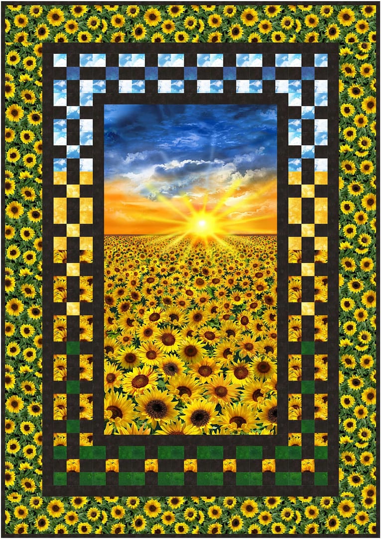 Sunflower Pixels | Tourmaline & Thyme Quilts