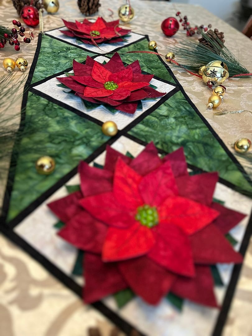 Poinsettia Runner Pattern | Tourmaline & Thyme Quilts