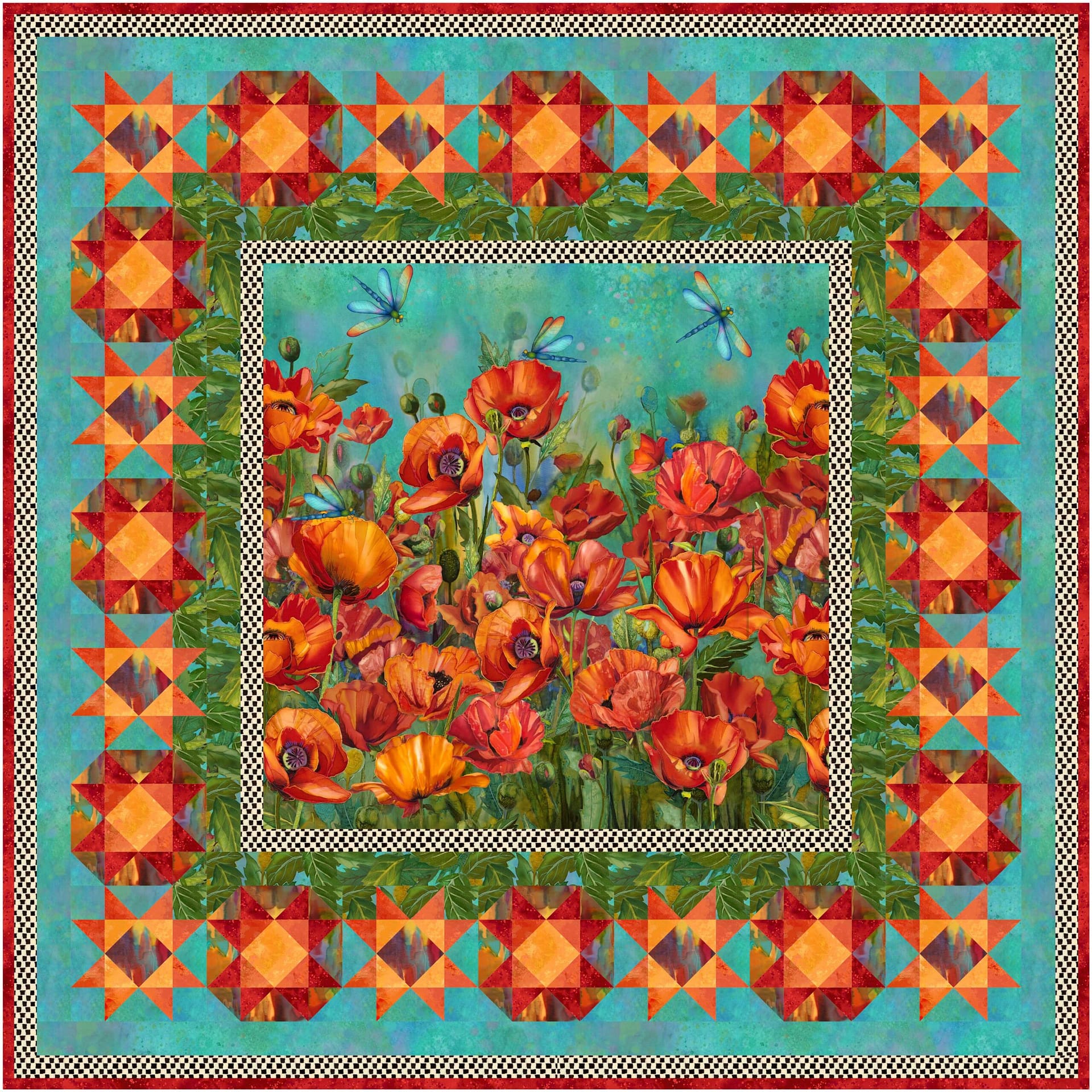 Explosion of Poppies | Tourmaline & Thyme Quilts
