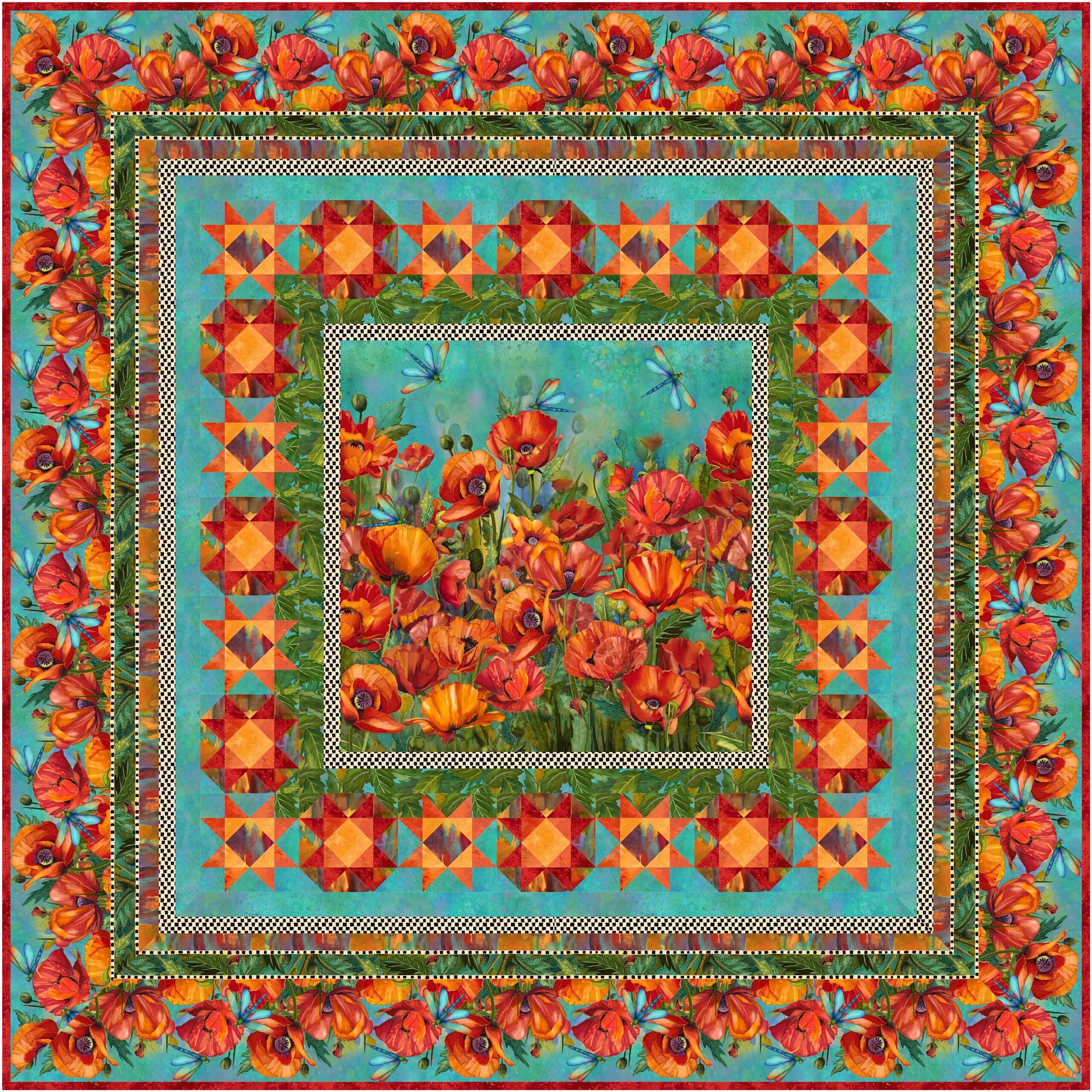 Explosion of Poppies | Tourmaline & Thyme Quilts